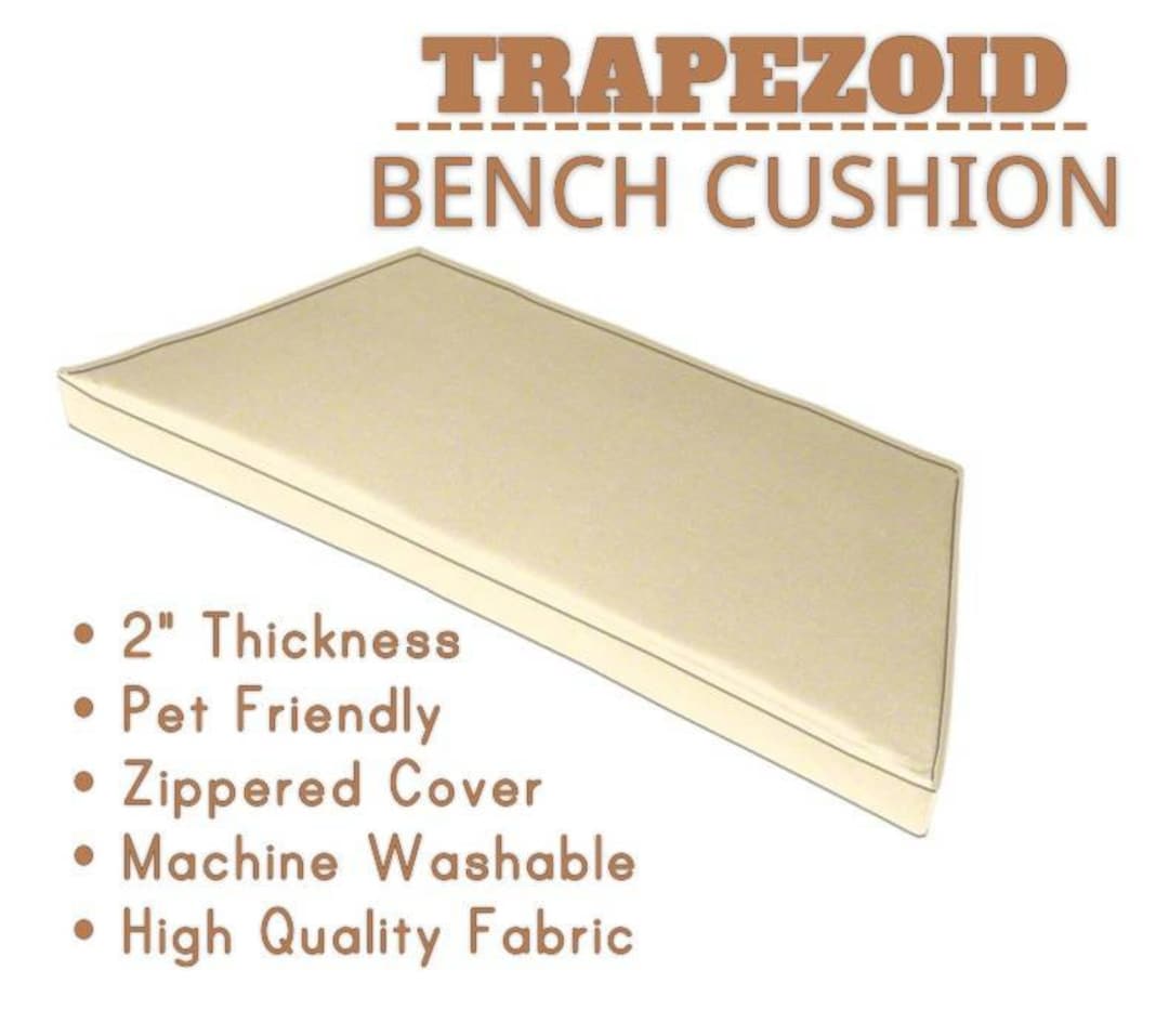 Custom Trapezoid Bay Window Seat Cushion With Zipper 2 Thick Sunbrella ...