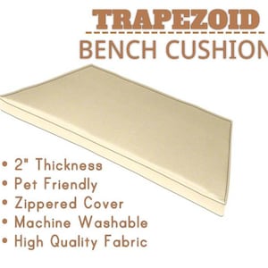 Custom Trapezoid Bay Window Seat Cushion With Zipper 2 Thick Sunbrella ...