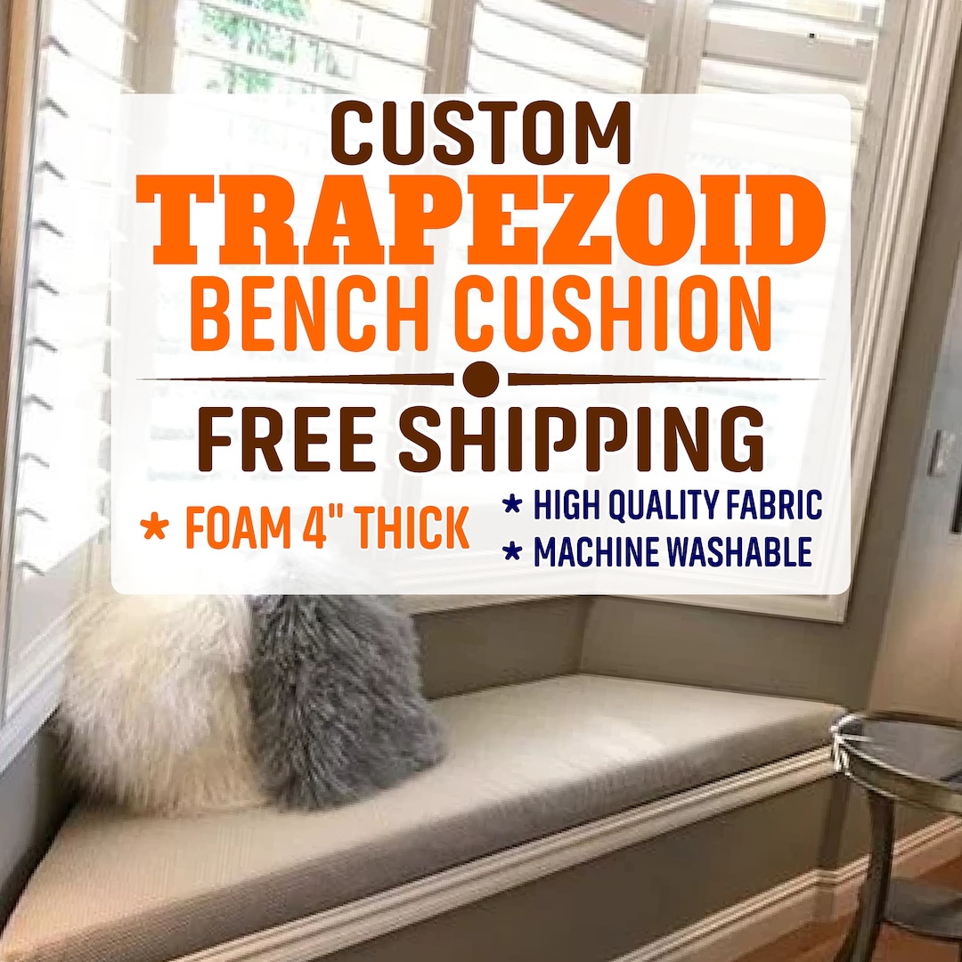 Custom Window Seat Cushion for Bay Window – 4" Thick Indoor Bench ...