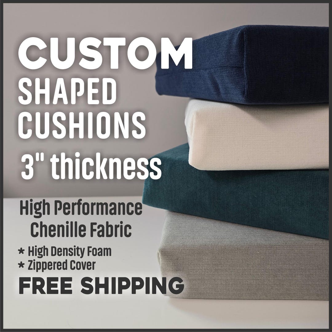 Custom Window Seat Cushion for Bay Window – 3" Thick Indoor Bench ...