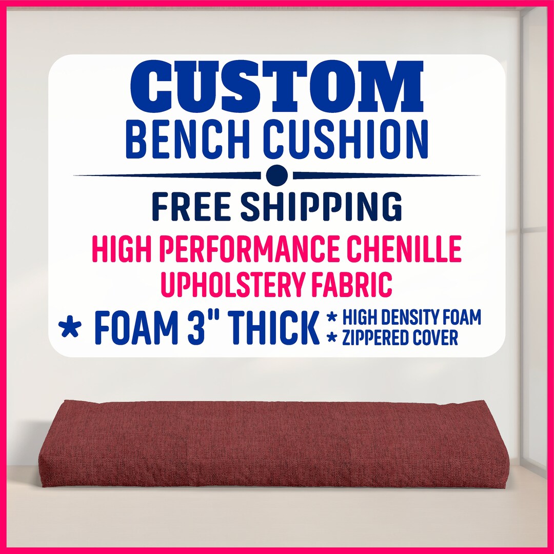 3 Thick Custom Bench Cushion With Crypton Home Fabric high Performance ...