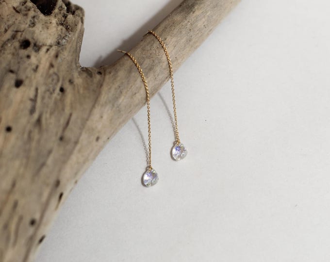 Illume Threaders - 14k Gold Filled Crystal Threader Earrings - Etsy