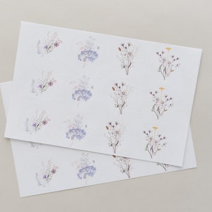 Wildflower Sticker Mix, 48 Stickers, Wedding Envelope Sticker, Round ...