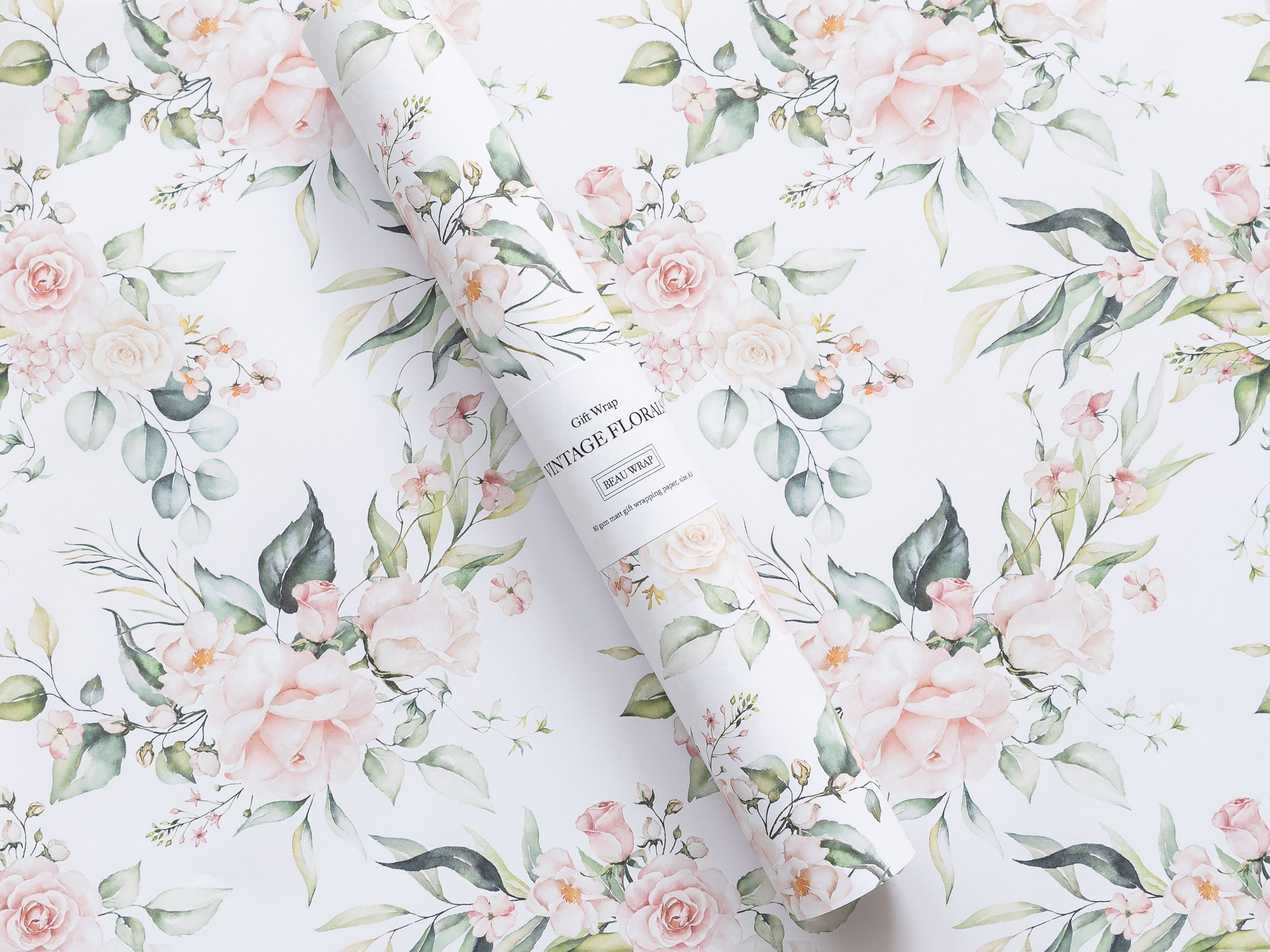 SET of Vintage Flower Gift Wrapping Paper "vintage Florals" & "gentle ...