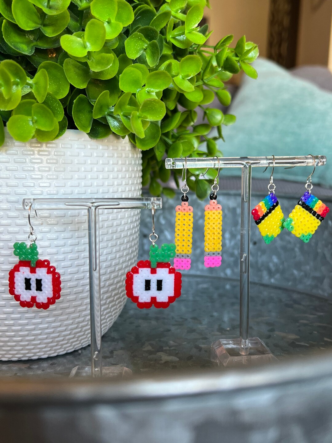 Teacher/school-inspired Fuse Bead Earrings - Etsy