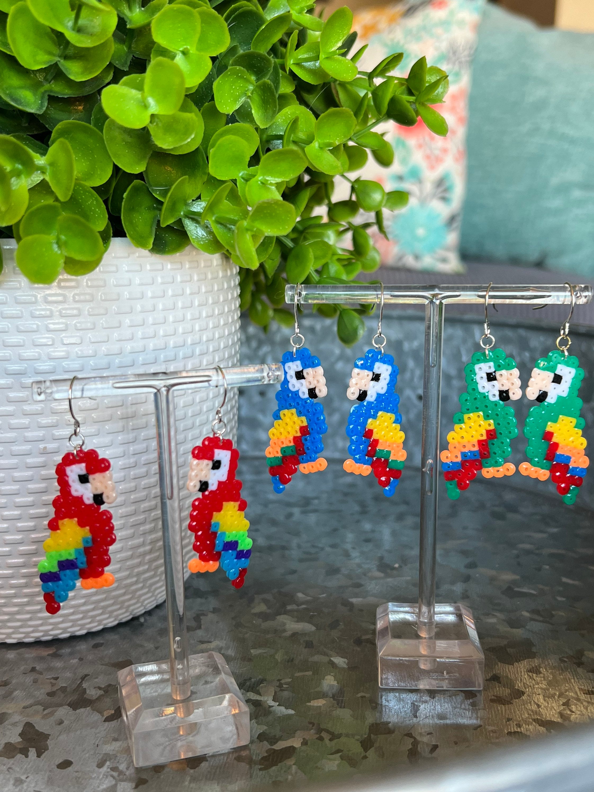 Parrot Fuse Bead Earrings - Etsy