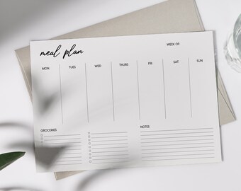 Menu Planner | Etsy