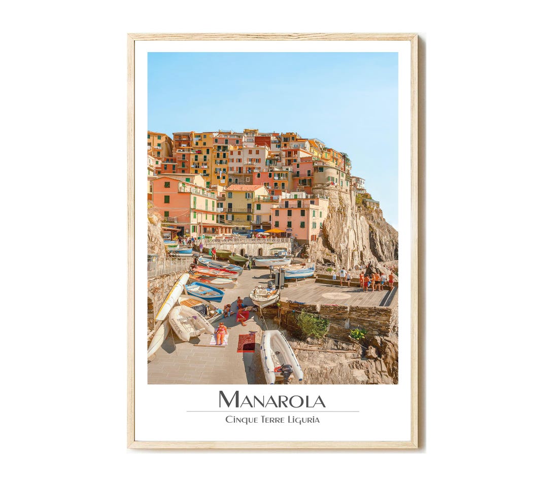 Manarola Travel Poster, Italy Poster Wall Decor, Cinque Terre Liguria ...