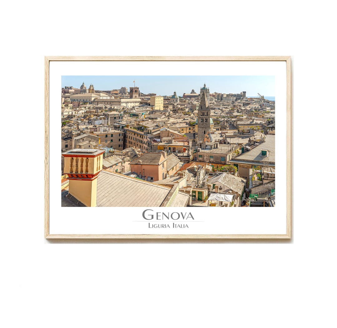 Genoa Photo Poster, Genova Old Town Print, Real Photo, Horizontal ...
