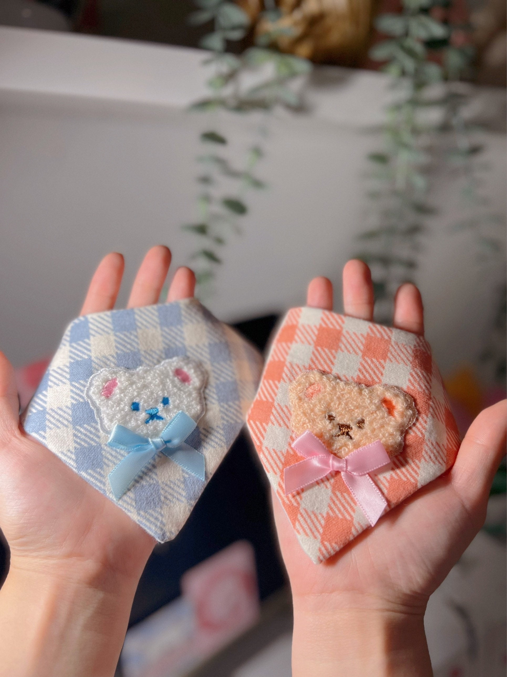 Couple Teddy Bear Pet Bandanas | Dog Bandana | Cat Accessories | Blue ...