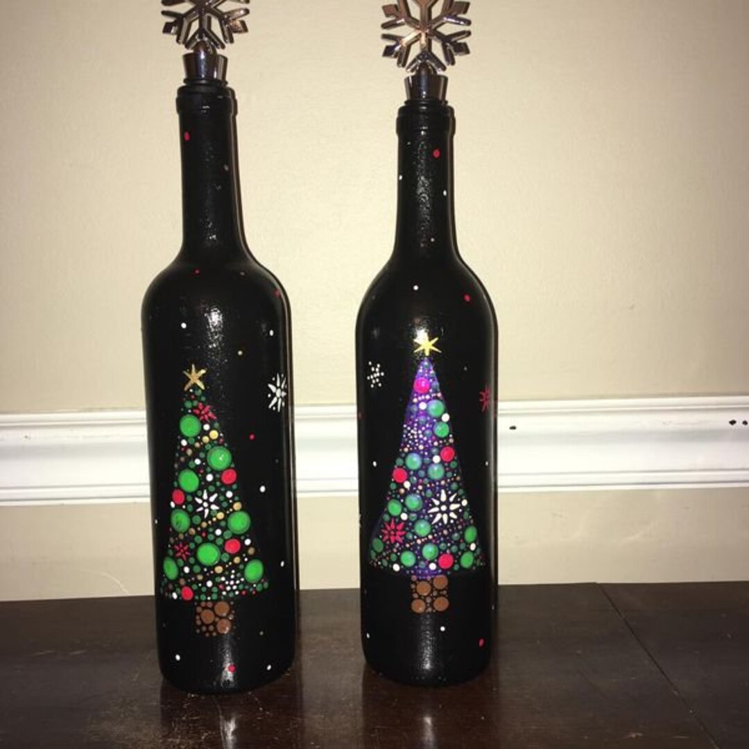 Hand Painted Christmas Tree Vase - Etsy