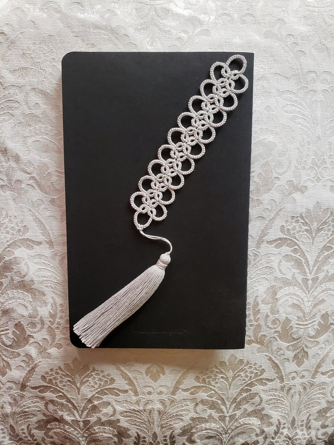 Simple Tatted Bookmark (gray) - Etsy