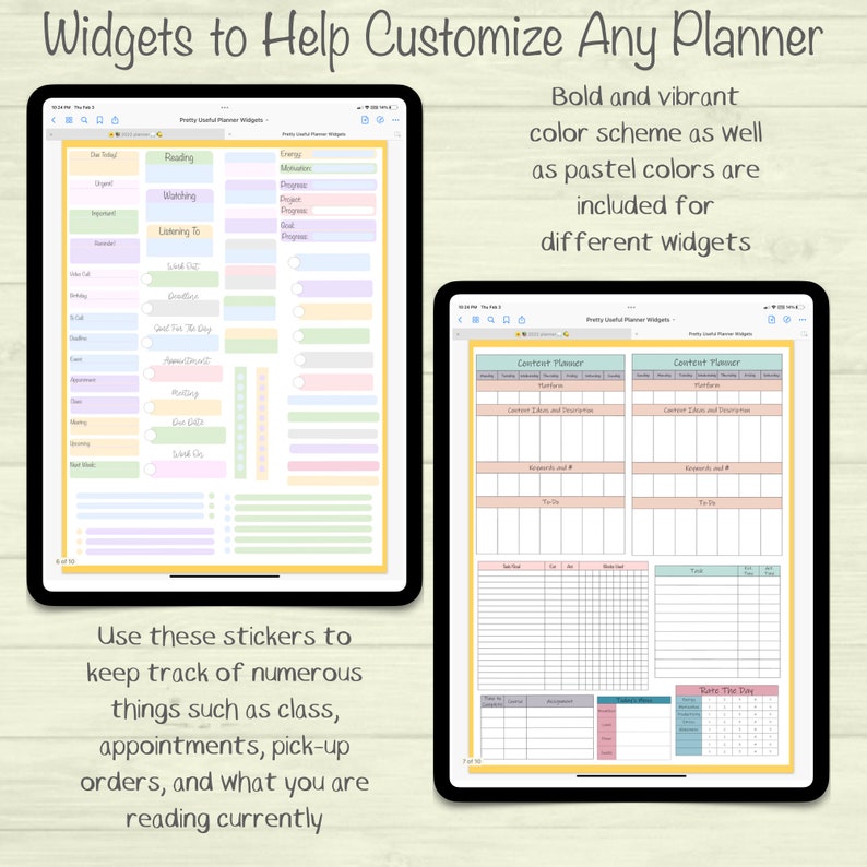 Digital Planner Widgets and Stickers- Goodnotes, PNG- Functional and ...
