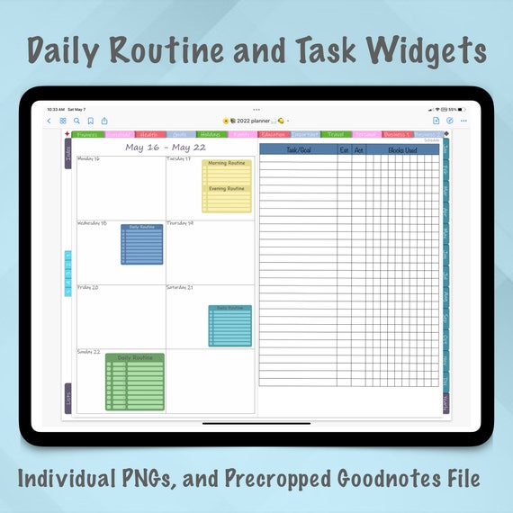 Daily Routine Digital Widgets and Digital Sticker Morning - Etsy