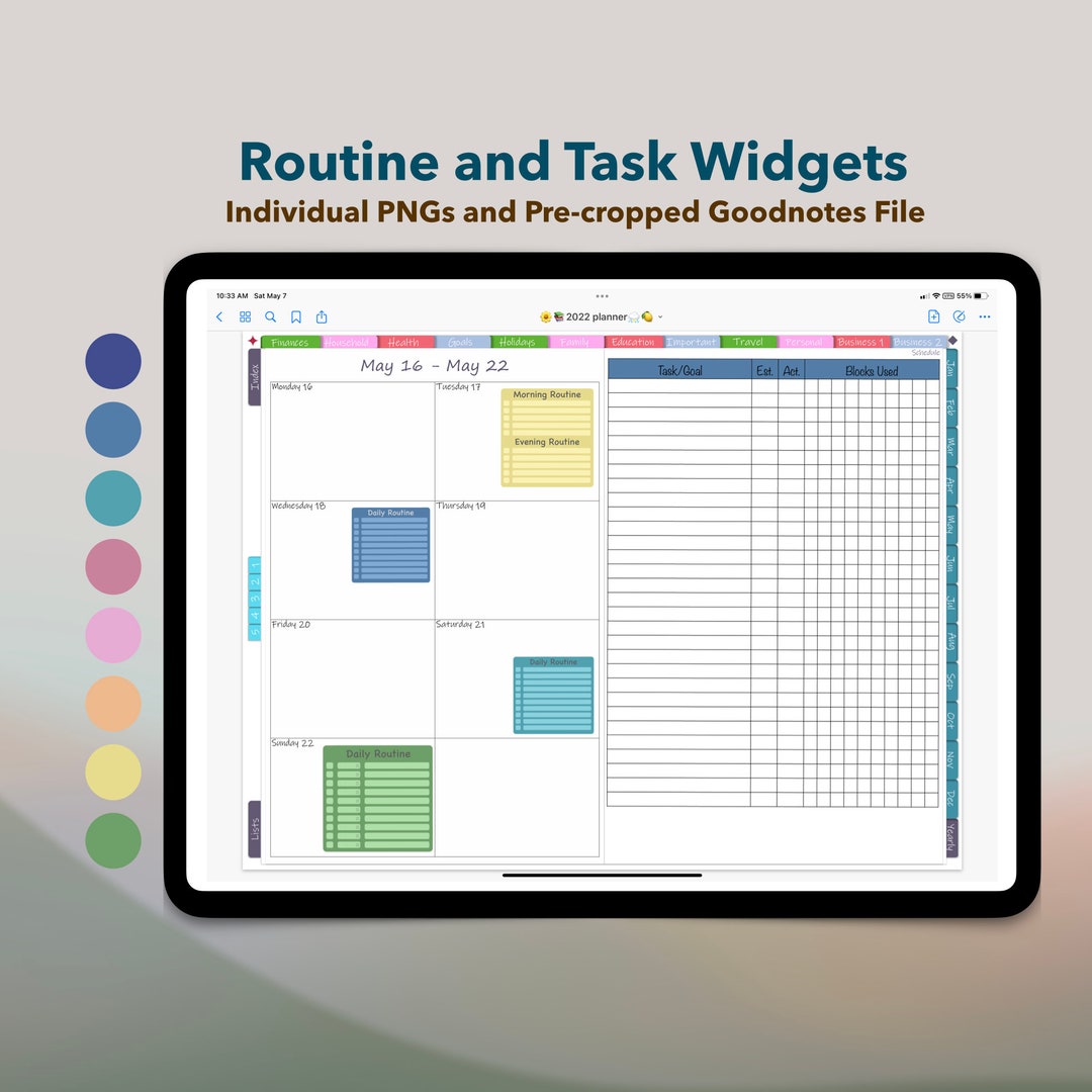 Daily Routine Digital Widgets and Digital Sticker Morning Routine ...