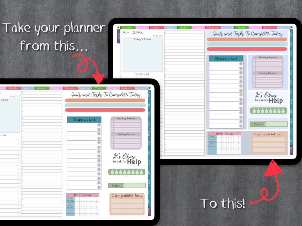 Digital Planner Layouts for Stickers and Widgets Goodnotes - Etsy