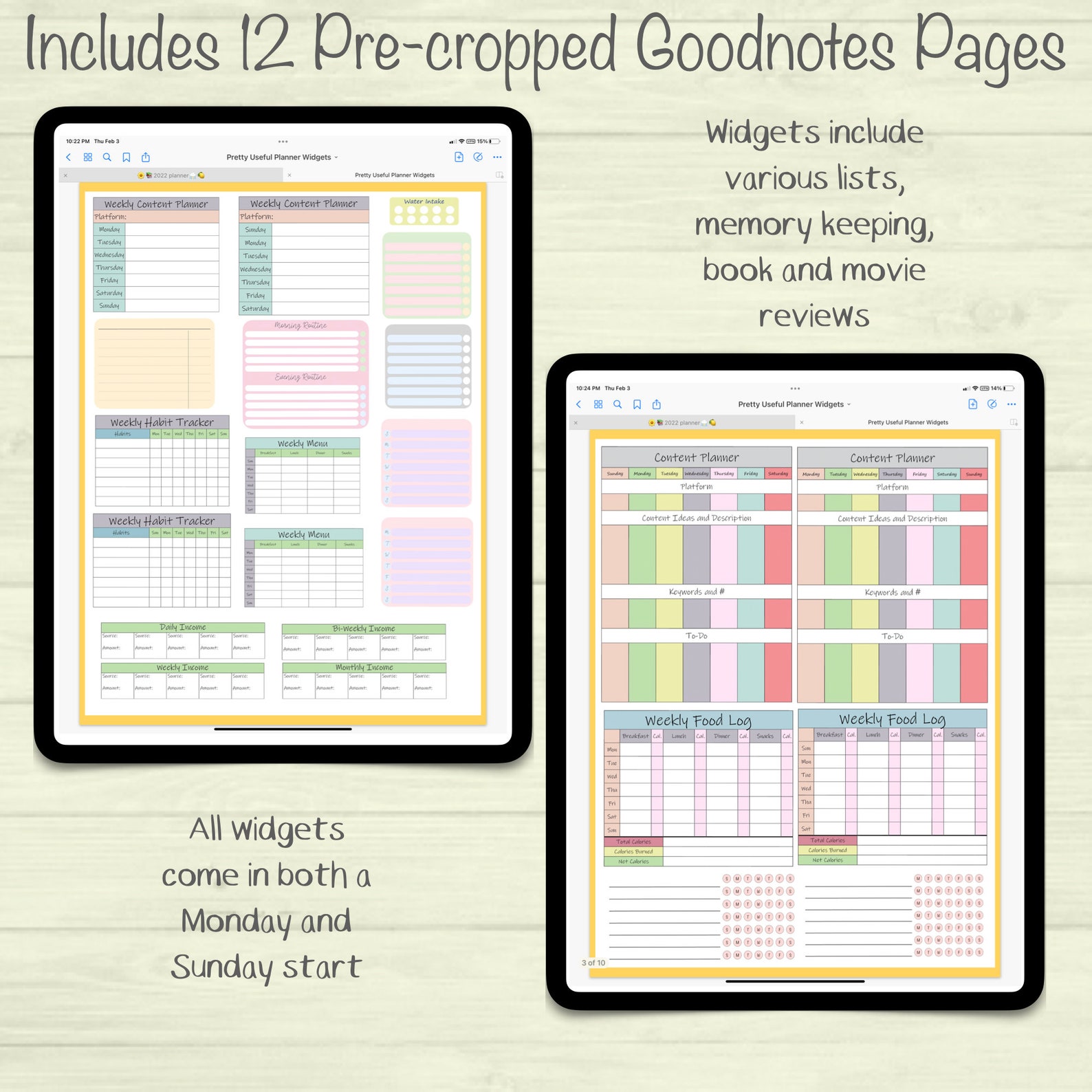 Digital Planner Widgets and Stickers- Goodnotes, PNG- Functional and ...