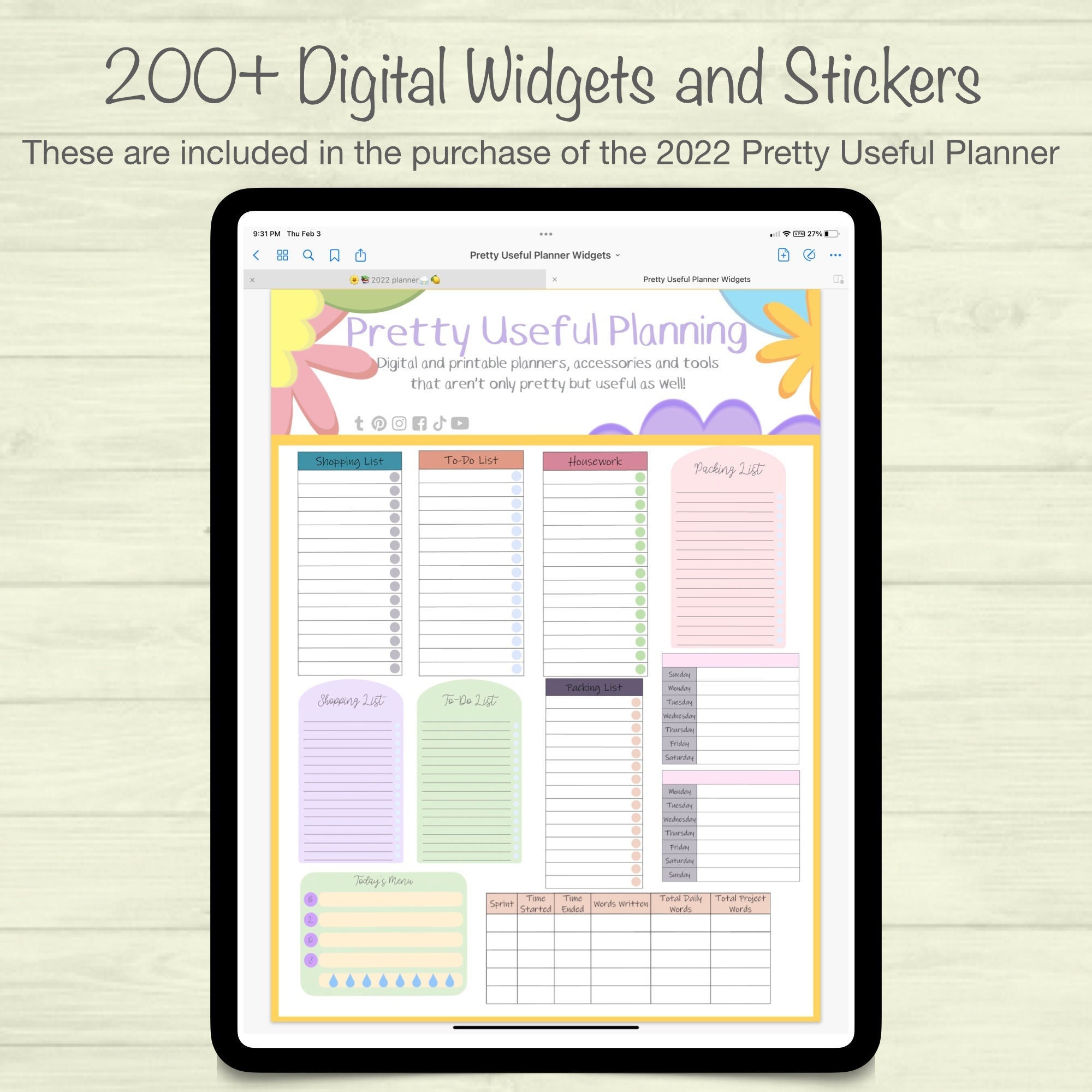 Digital Planner Widgets and Stickers- Goodnotes, PNG- Functional and ...