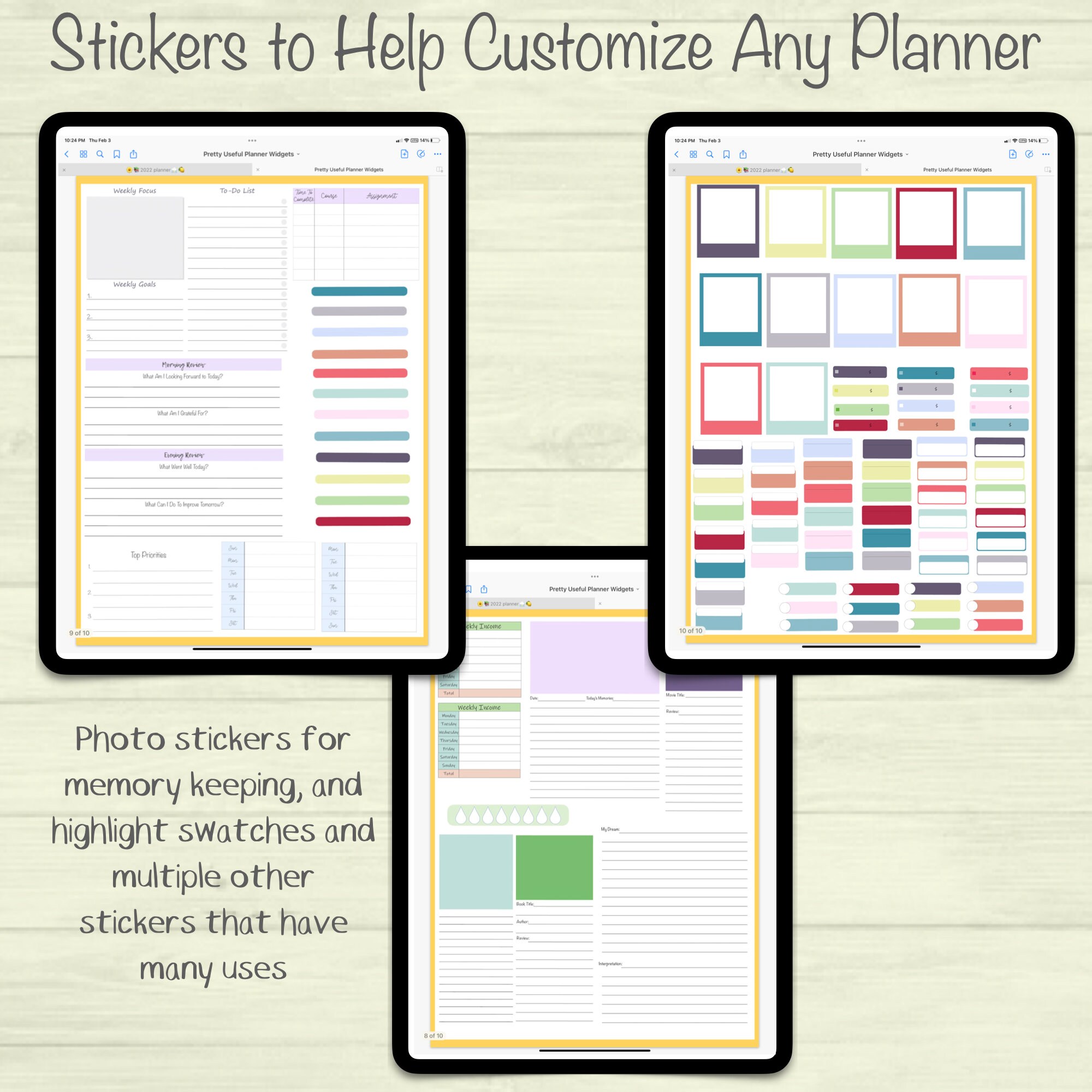 Digital Planner Widgets and Stickers- Goodnotes, PNG- Functional and ...