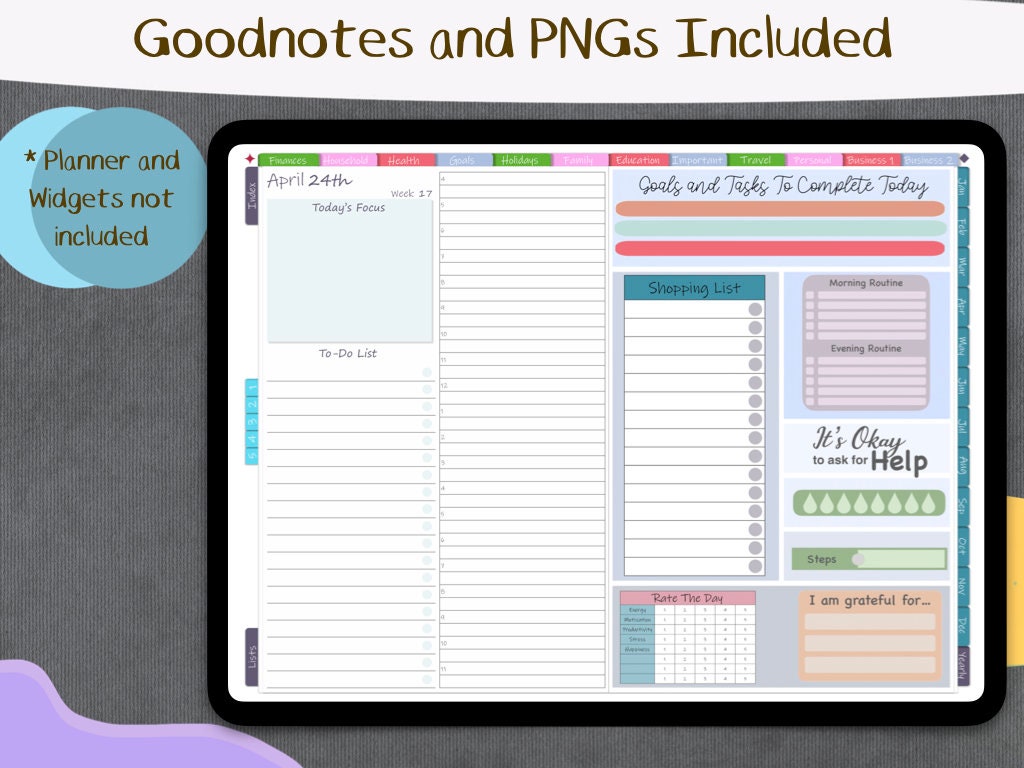 Digital Planner Layouts for Stickers and Widgets Goodnotes - Etsy
