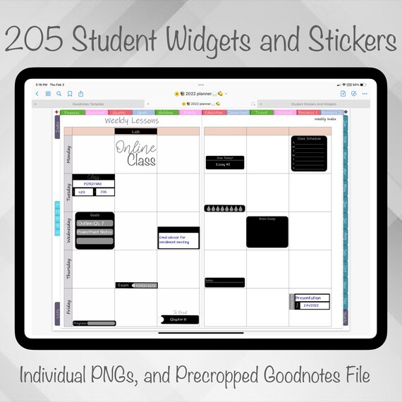 Monochrome Student Digital Widgets Student Digital Stickers - Etsy