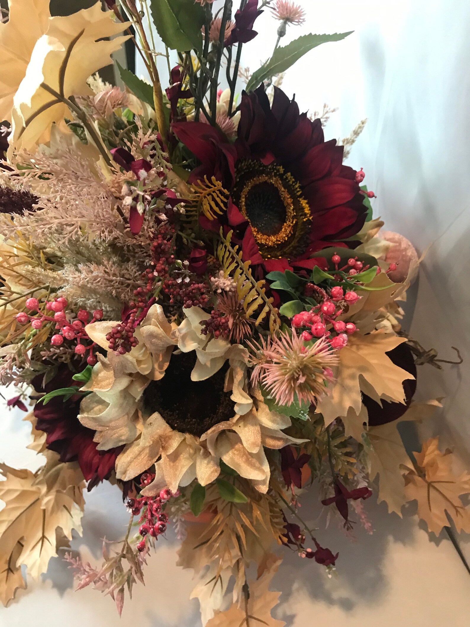 Boho Fall Arrangement, Fall Table Decor, Pumpkin Table Arrangement ...