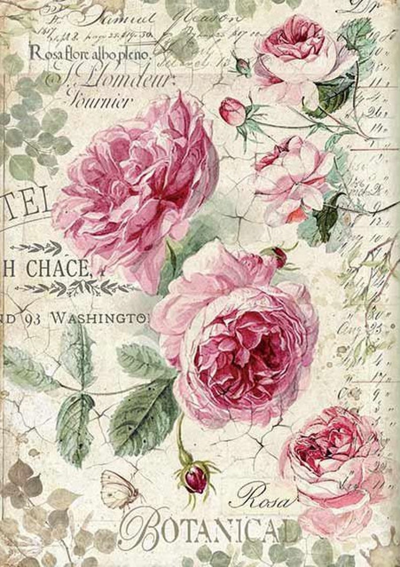 Floral A4 Rice Paper Stamperia Rice Paper Decoupage Rice Paper ...