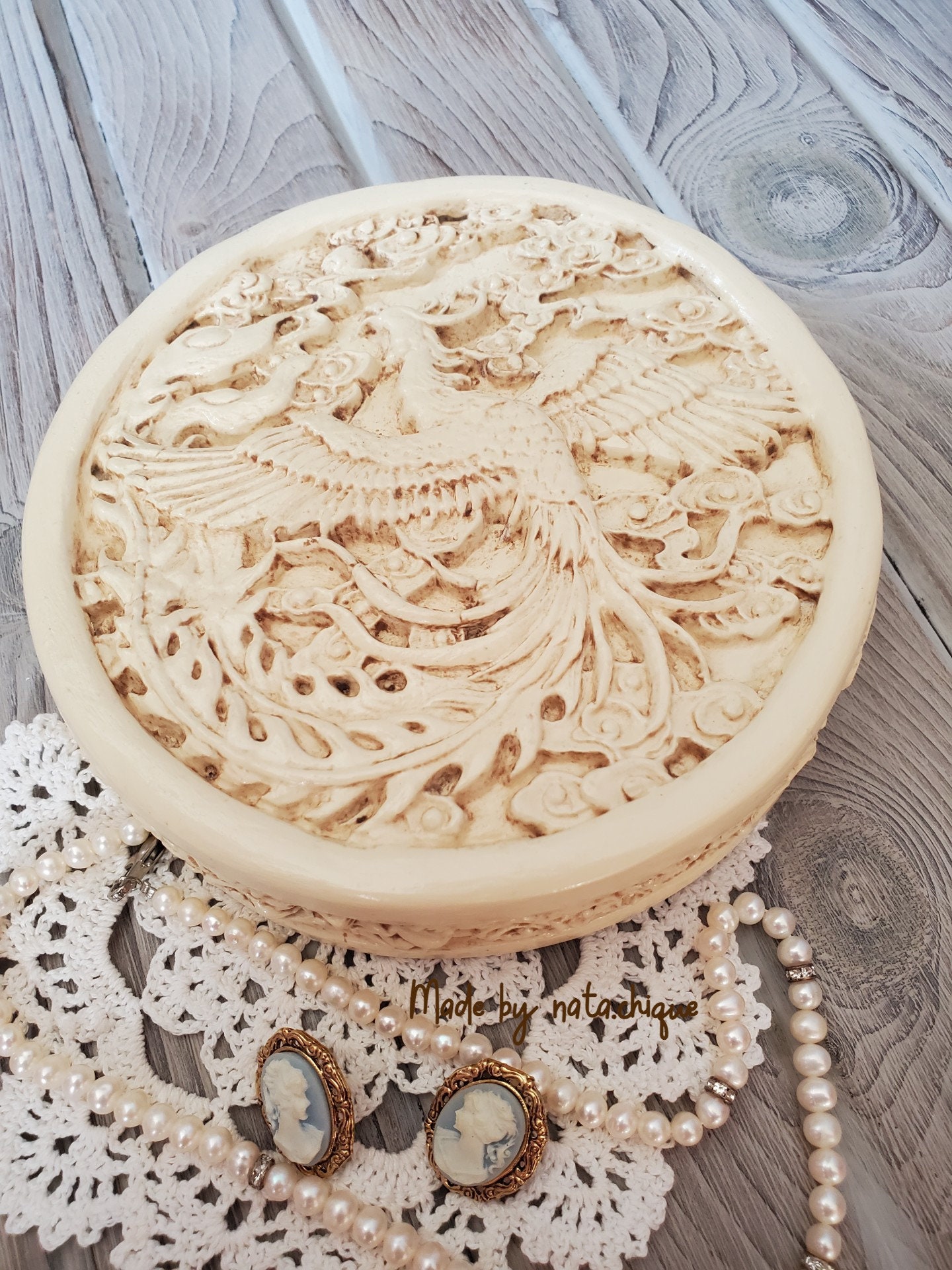 The Stylish and Gorgeous Imitation-Ivory Jewelry Box | Etsy