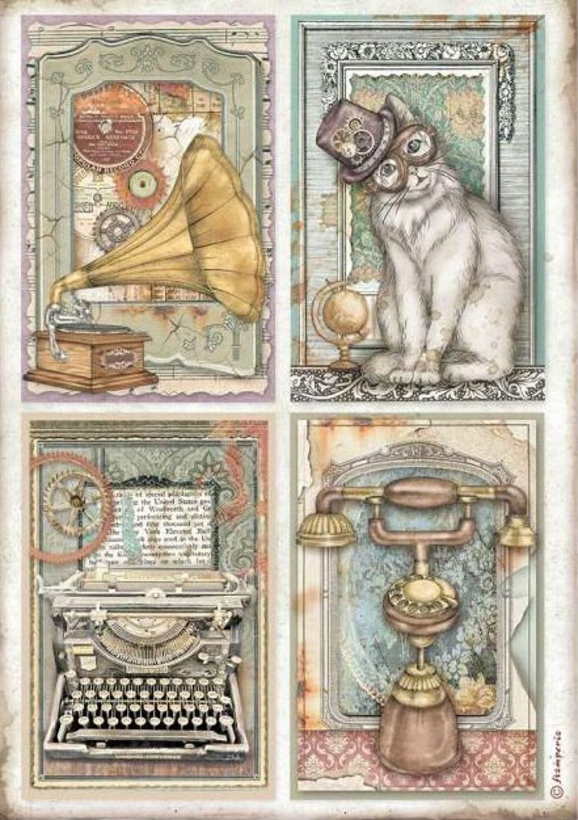 Steampunk A4 Rice Paper Fantastic Journey Rice Paper Stamperia Rice ...