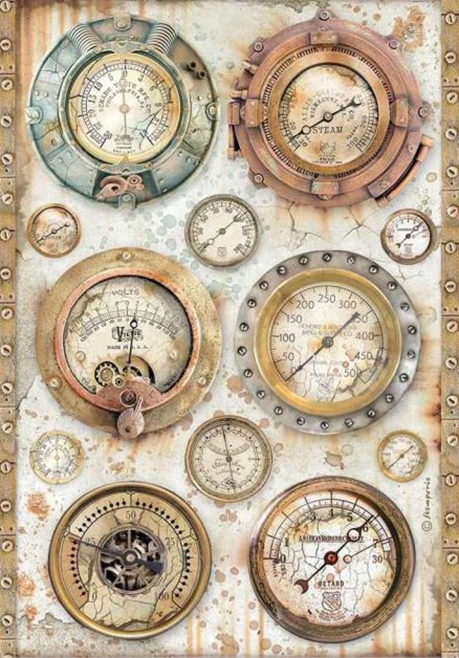 Steampunk A4 Rice Paper Fantastic Journey Rice Paper Stamperia Rice ...