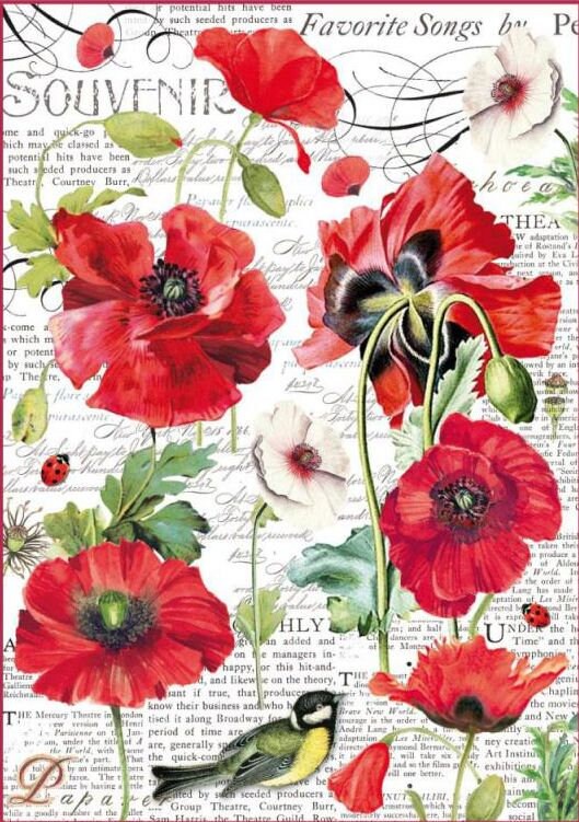 Floral A4 Rice Paper - Stamperia Rice Paper - Decoupage Rice Paper ...