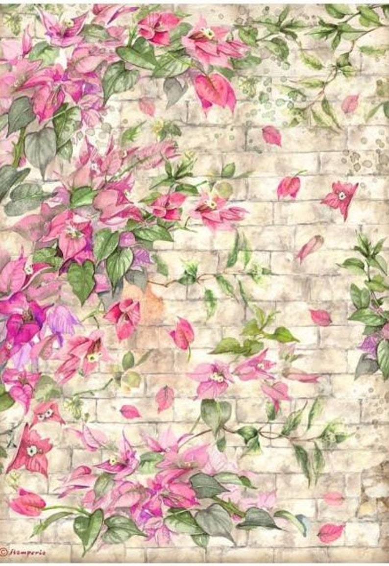 Floral A4 Rice Paper - Stamperia Rice Paper - Decoupage Rice Paper ...