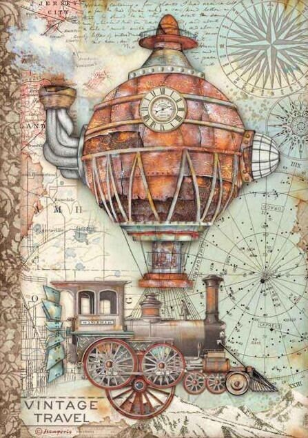 Steampunk A4 Rice Paper Fantastic Journey Rice Paper Stamperia Rice ...