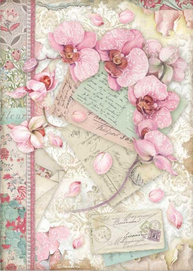 Floral A4 Rice Paper Stamperia Rice Paper Decoupage Rice - Etsy