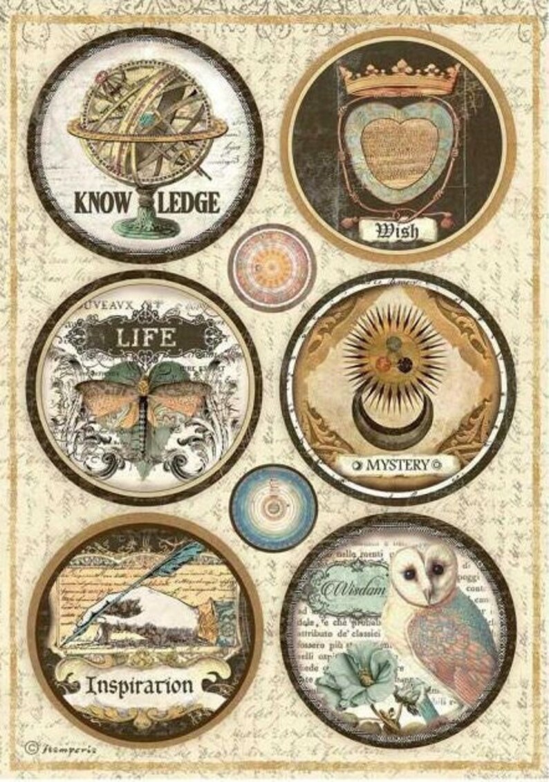 Alchemy & Cosmos A4 Rice Paper - Stamperia Rice Paper - Decoupage Rice ...