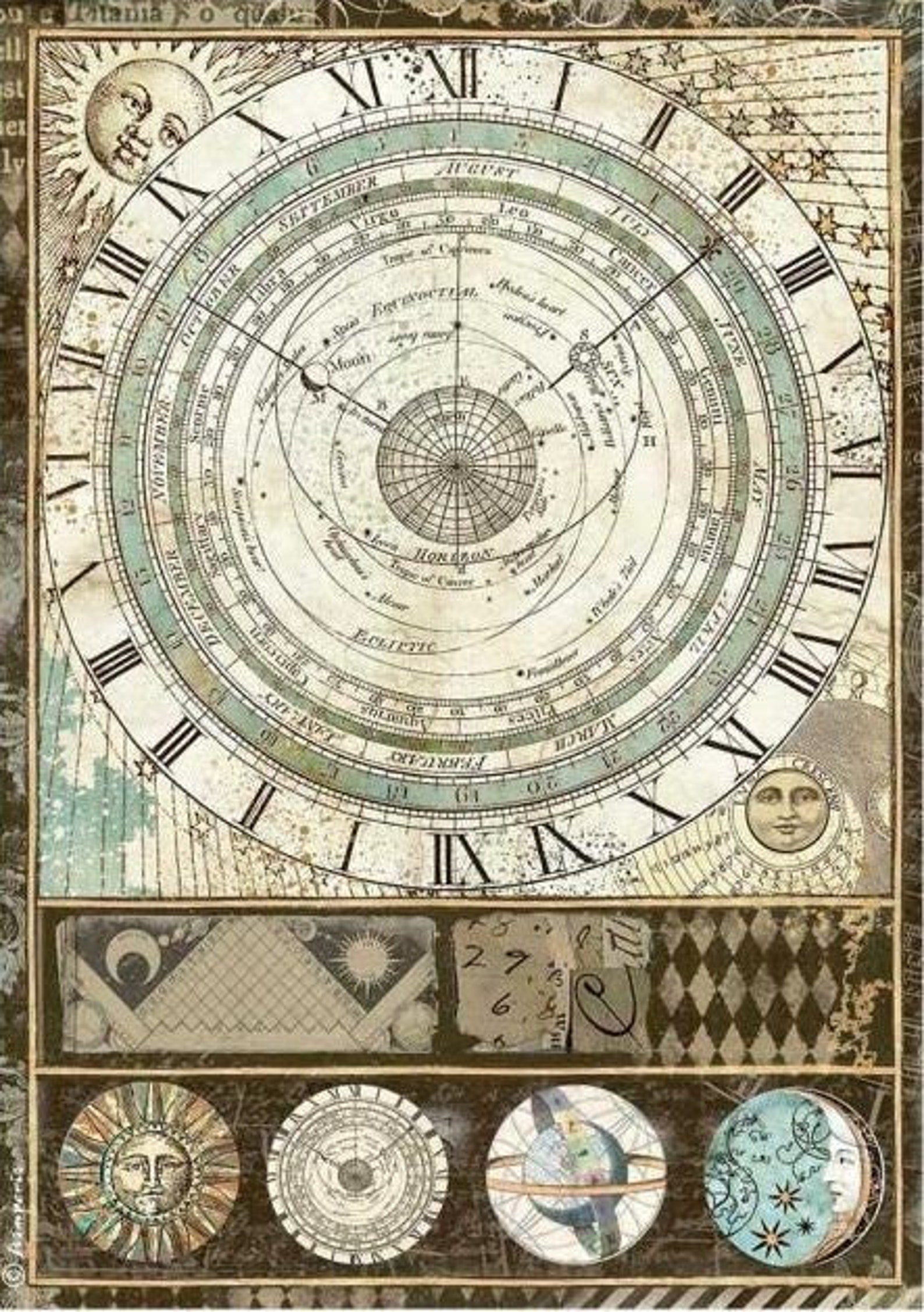 Alchemy & Cosmos A4 Rice Paper - Stamperia Rice Paper - Decoupage Rice ...