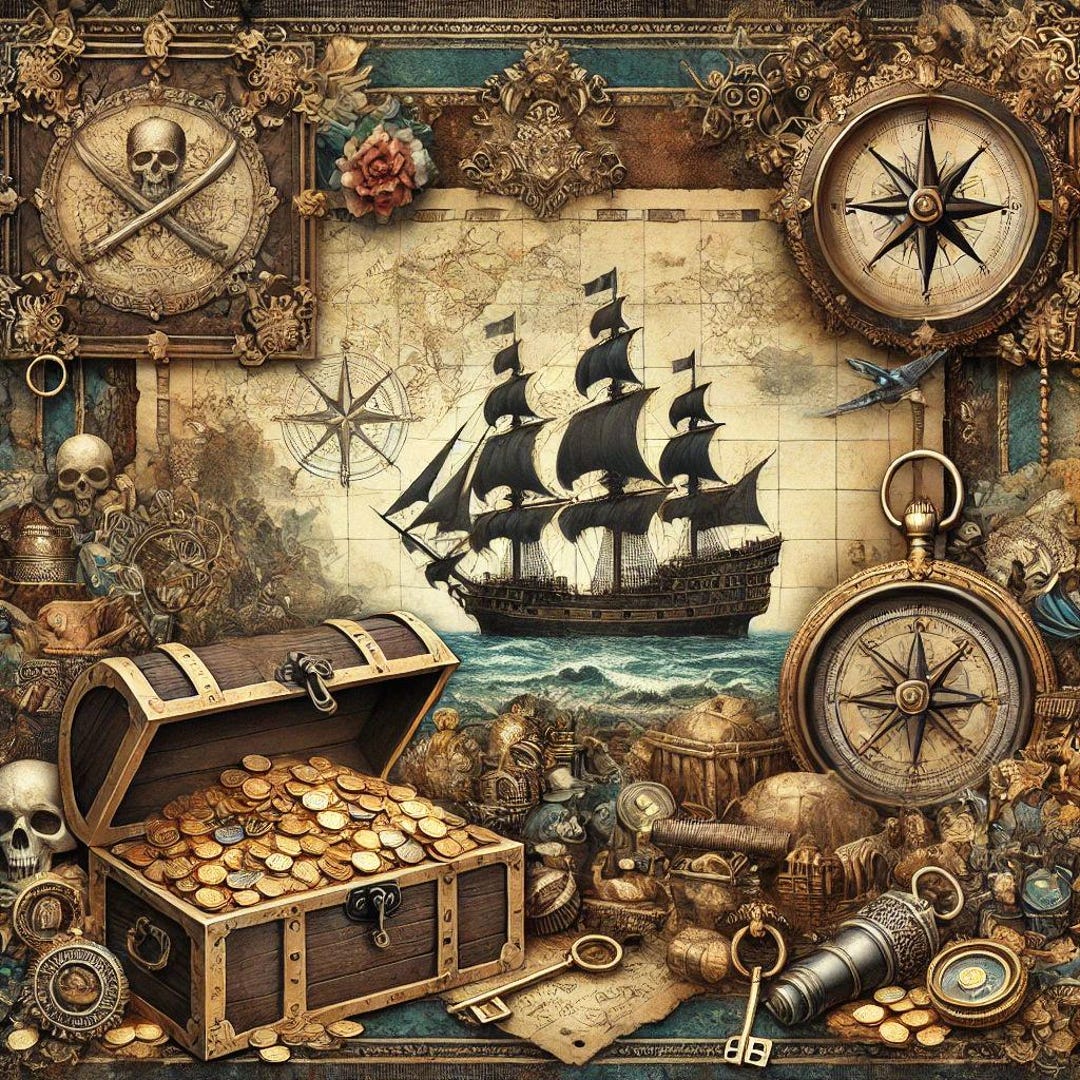 Digital Picture for Decoupage. Treasures Vintage Collage. PDF and JPEG ...