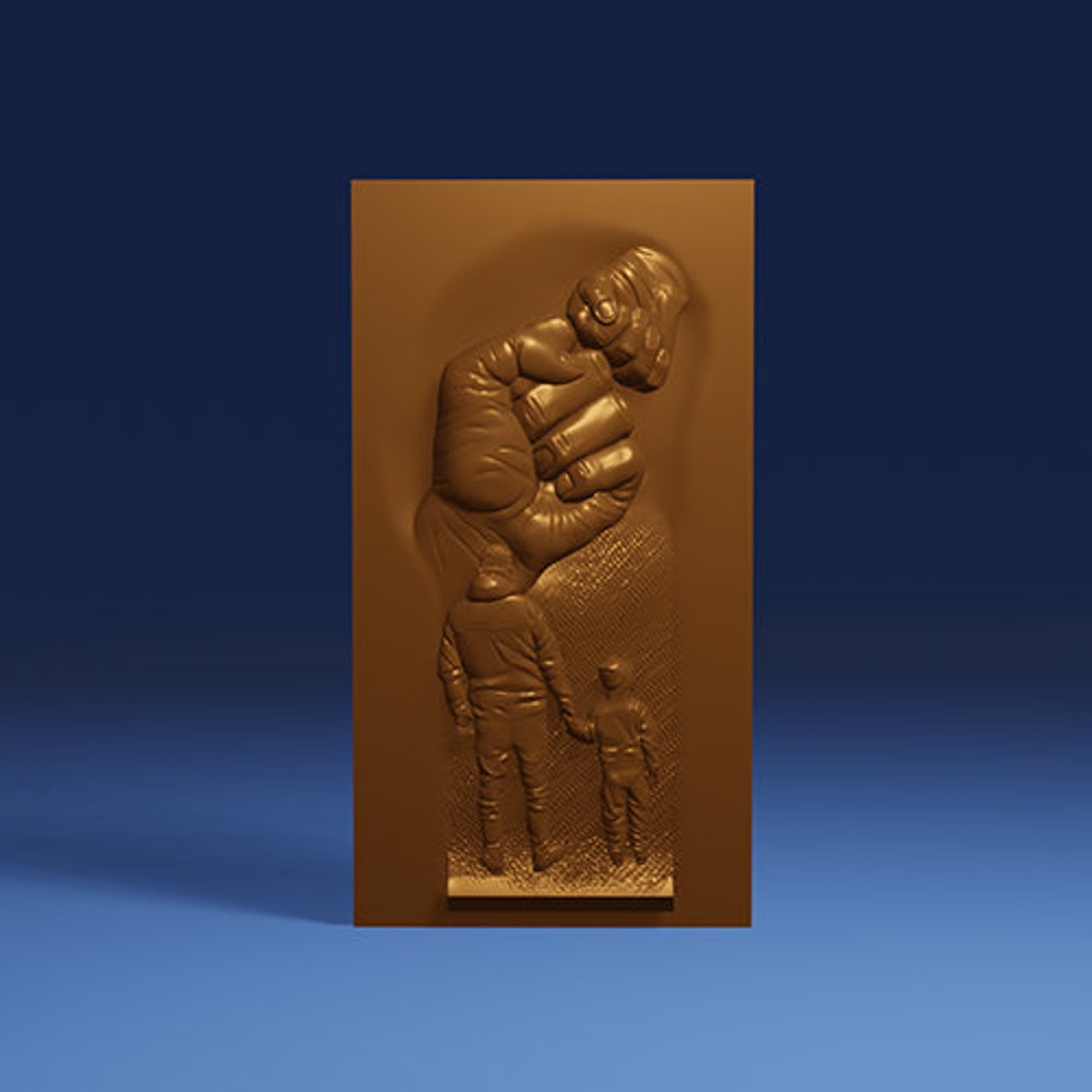 Father and Son Family 3D STL Model CNC Router Engraver - Etsy
