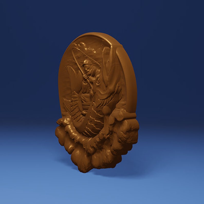 Fisherman, 3D STL Model, CNC Router Engraver, Artcam, Aspire, CNC Files ...