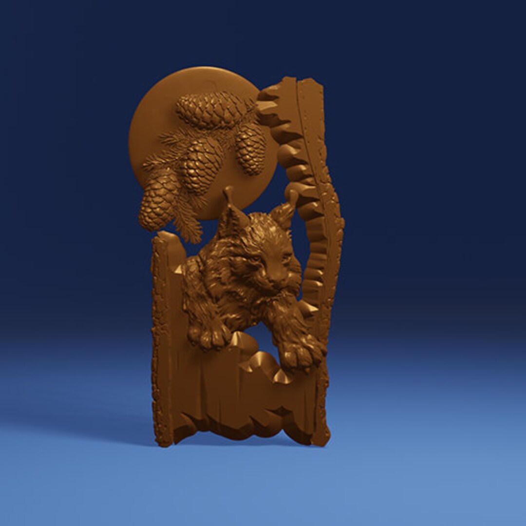 Cat Moon 3d Stl Model Cnc Router Engraver Artcam Aspire Cnc Files