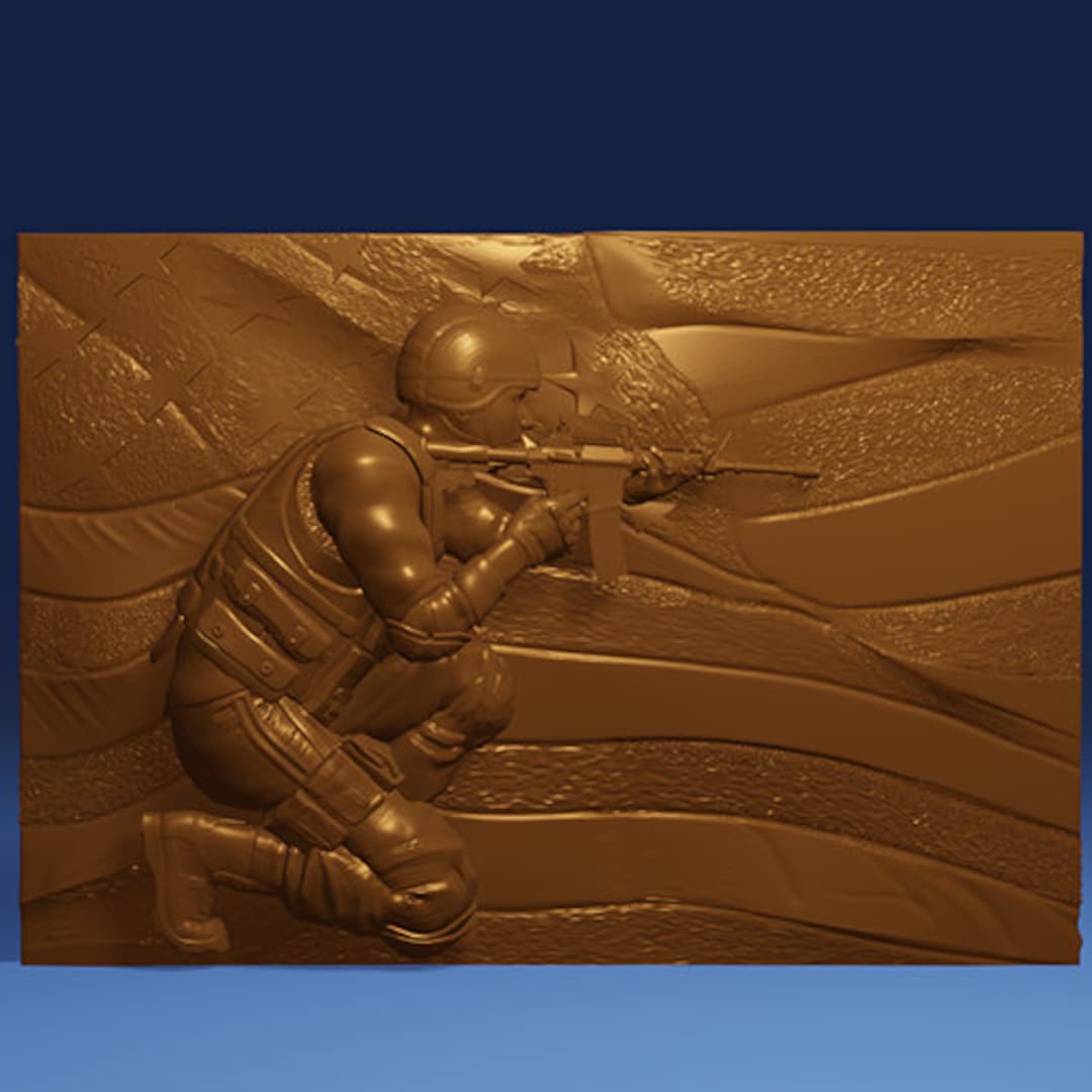 Male Us Soldier, 3D STL Model, CNC Router Engraver, Artcam, Aspire, CNC ...