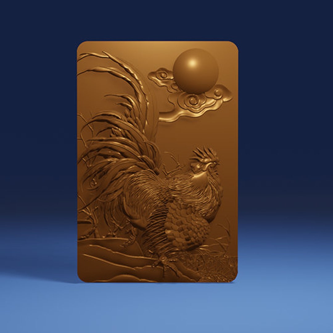 Panel Rooster, 3D STL Model, CNC Router Engraver, Artcam, Aspire, CNC ...