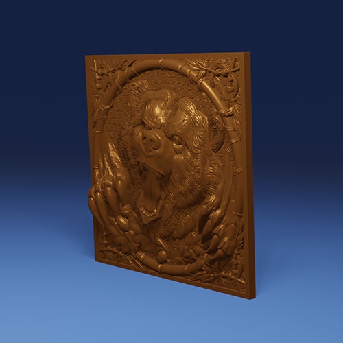 Angry Bear, 3D STL Model, CNC Router Engraver, Artcam, Aspire, CNC ...