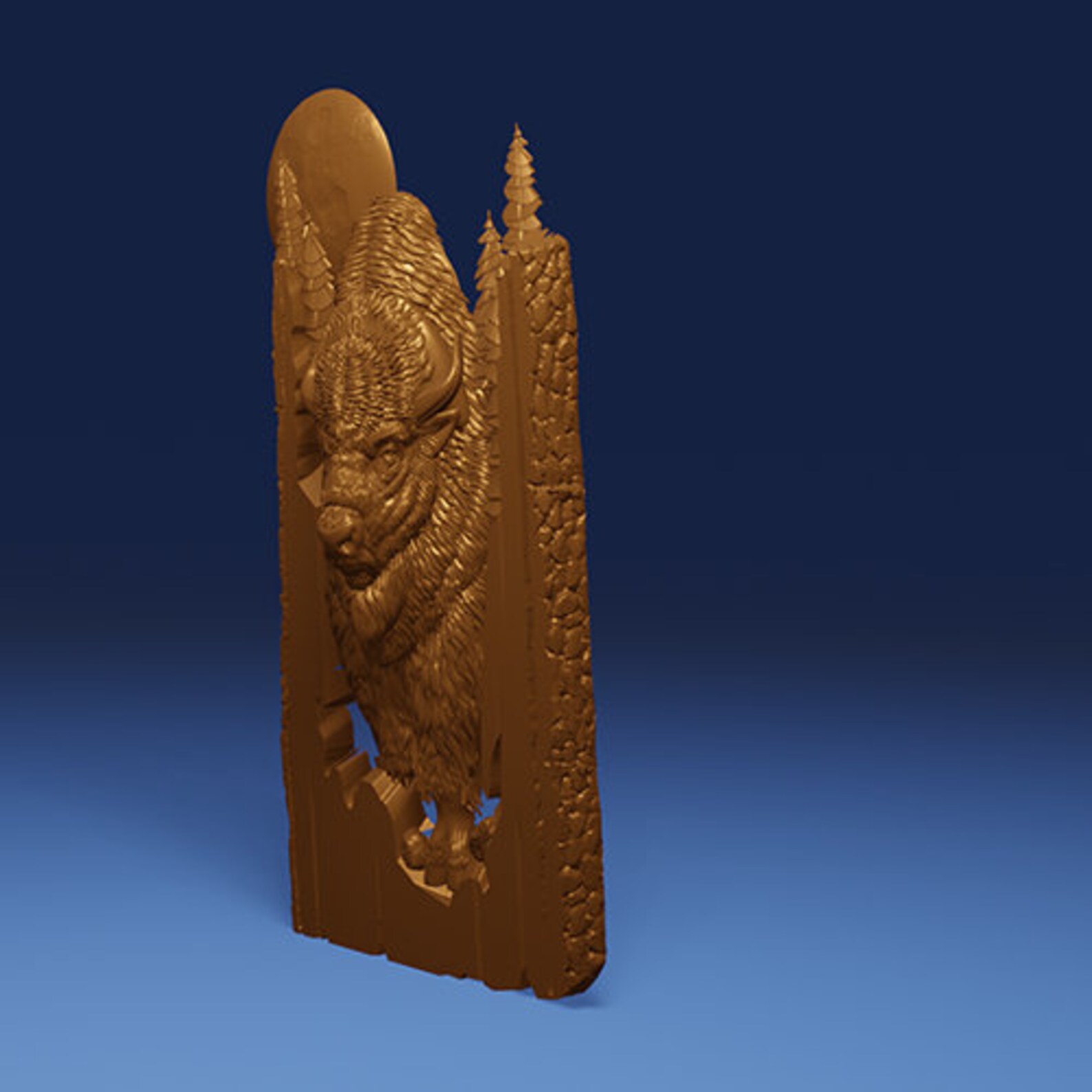 Bison, 3D STL Model, CNC Router Engraver, Artcam, Aspire, CNC Files ...