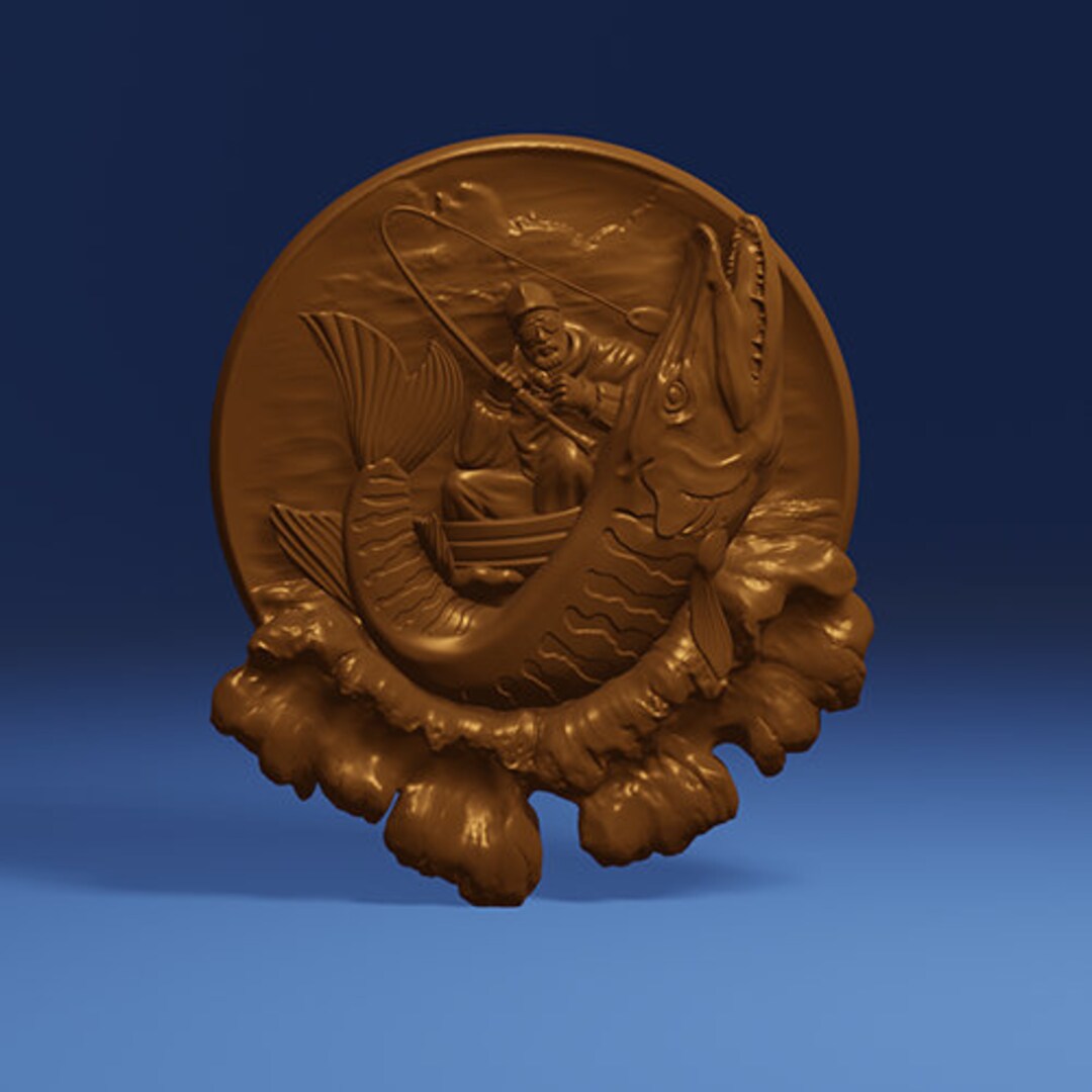 Fisherman, 3D STL Model, CNC Router Engraver, Artcam, Aspire, CNC Files ...