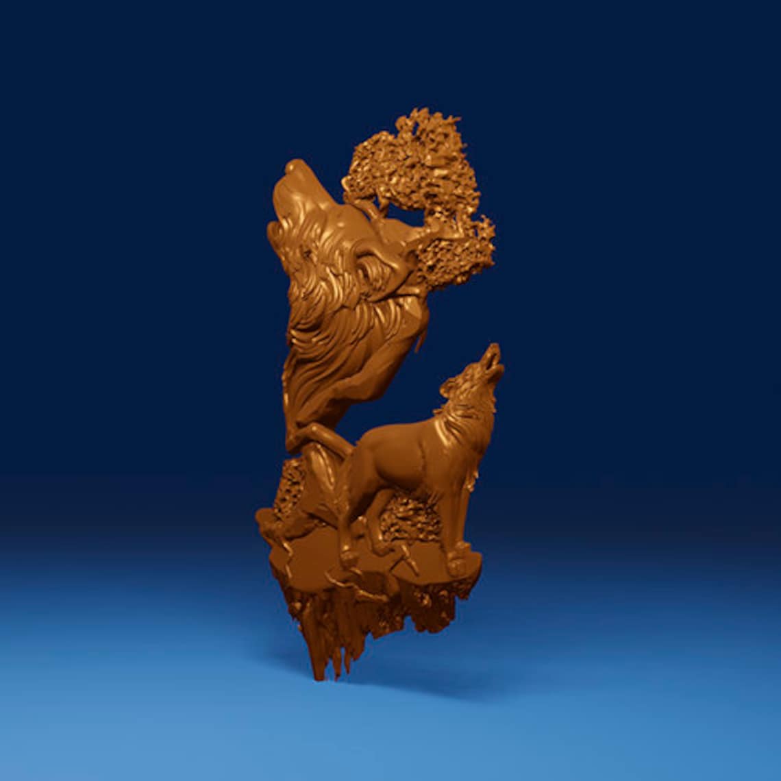 Wolf, 3D STL Model, CNC Router Engraver, Artcam, Aspire, CNC Files ...