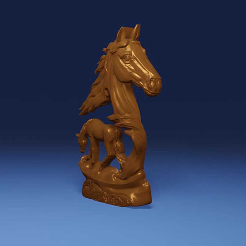 Ballad of Stallions, 3D STL Model, CNC Router Engraver, Artcam, Aspire ...