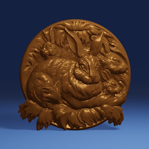 Hares Rabbits, 3D STL Model, CNC Router Engraver, Artcam, Aspire, CNC ...