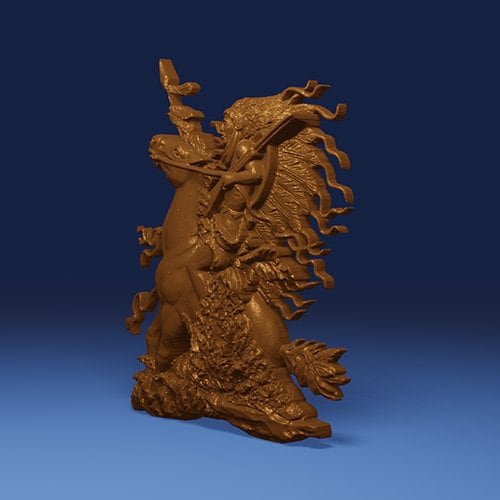 Indian on A Horse, 3D STL Model, CNC Router Engraver, Artcam, Aspire ...