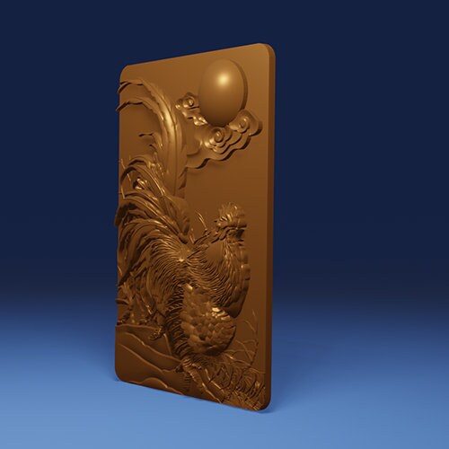 Panel Rooster, 3D STL Model, CNC Router Engraver, Artcam, Aspire, CNC ...